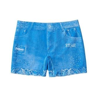 Generic Short en Jean Taille Haute Mom Cuir Haute Kaki Mi Violet Meilleur Carreaux Soie Electrostimulation Casual Double Terracotta Streetwear Effiloch&eacute; 5 Afr