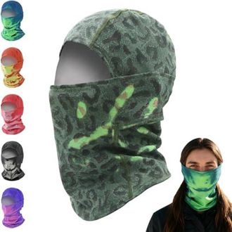 Generic Cagoule unisexe r&eacute;active &agrave; la chaleur - Changement de couleur - Masque de ski dhiver int&eacute;gral pour moto - Pour le ski, la randonn&eacute;e, Vert fonc&eacute; &agrave; vert
