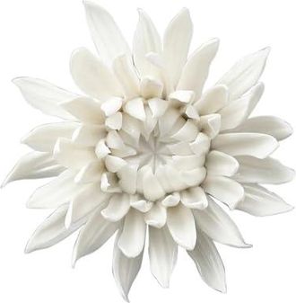 MagiDeal Sculpture de fleurs en c&eacute;ramique fabriqu&eacute;e main | D&eacute;coration 3D &agrave; suspendre pour salon, Marguerite 8.5cm