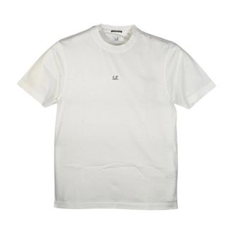 C.P. Company 30/1 Jersey Kurzarm-T-Shirt mit Logo - - Tops - Herren - Wei&szlig; - XL