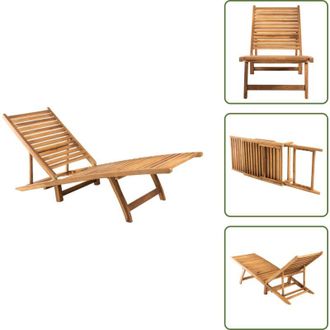 vidaXL Sonnenliege Massivholz Teak - Holz Liege - Gartenliege - Sonnenliege - Teakholz - Outdoor M&ouml;bel