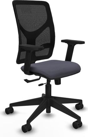 Piqueras y Crespo B&uuml;rostuhl mit 2D-Armlehnen, h&ouml;henverstellbare Lendenwirbelst&uuml;tze, ausgestattet mit Syncro/Traslack und Schneideschaum, Schwarz/Dunkelgrau