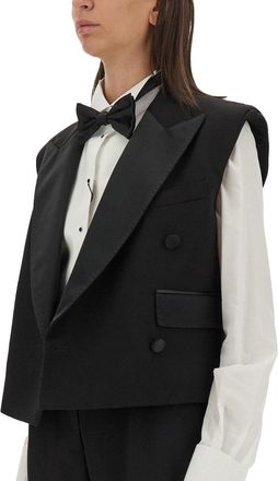Dolce & Gabbana Double-Breasted Sleeveless Blazer - Black