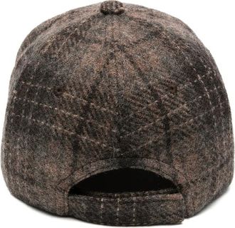 Ruslan Baginskiy BSB09 Wool Check Baseball Cap - Brown