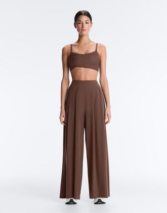 Oysho Oysho - Pantalon ample en tissu l&eacute;ger - Marron