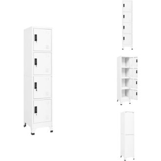 vidaXL Schlie&szlig;fachschrank Wei&szlig; 38x45x180 cm Stahl - Metallschrank - Schliessfachschrank - B&uuml;robedarf - Aufbewahrungsbox - Garderobe