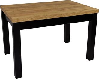 Generic Rustikaler Esstisch Ausziehbar Wohnzimmertisch Holzbeine Schreibtisch mit Schwarzen Tischbeinen Ausziehtisch Computertisch Küchentisch Bürotisch R-7 8