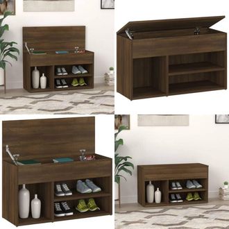 vidaXL Vidaxl - Banc à chaussures Chêne marron 80x30x45 cm Bois dingénierie - Banc à Chaussures - Meuble Chaussure - Rangement Chaussures - Banc Rangement