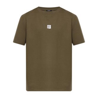 Balmain T-Shirt mit gesticktem Logo - - Tops - Herren - Gr&uuml;n - L