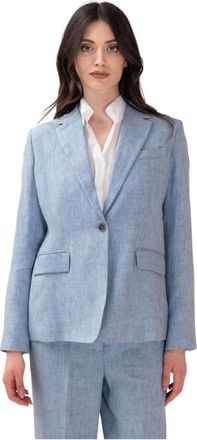 P.A.R.O.S.H. P.a.r.o.s.h., Femme, Vestes, Bleu, Taille: 42 FR Blazer crois&eacute;