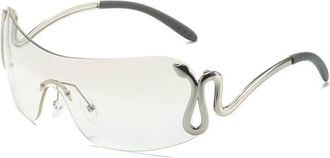 Generic Lunettes de soleil tendance une pièce pour femmes, lunettes de soleil surdimensionnées, lunettes de soleil dextérieur pour hommes, punk, lunettes pers