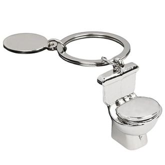 Generic Porte-cl&eacute;s de toilette, pendentif amusant en m&eacute;tal, 2,3 x 3,7 cm, porte-cl&eacute;s fantaisie pour sac &agrave; main, organisateur de cl&eacute;s de toilette, cadeau amusa