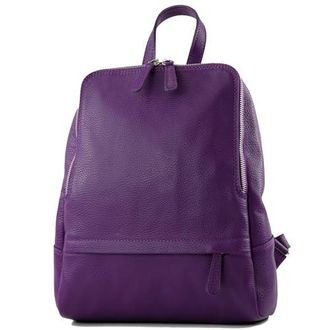 modamoda.de T138 Sac &agrave; dos en cuir pour femme fabriqu&eacute; &agrave; la main en Italie, lilas, m