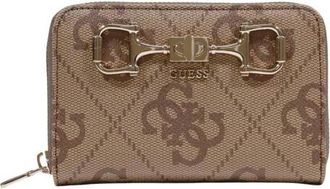 Guess Femme, Accessoires, Beige, Taille: ONE Size Portefeuille zipp&eacute; imprim&eacute; avec poches int&eacute;rieures