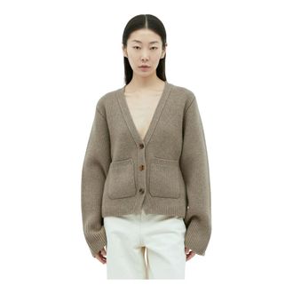 Khaite Kaschmir V-Ausschnitt Cardigan mit Taschen - - Knitwear - Damen - Beige - M
