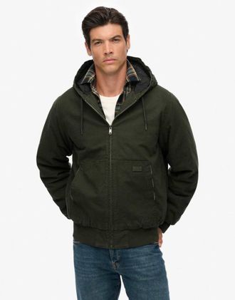 Superdry Surplus Goods - Jacke aus Canvas in Olivgr&uuml;n mit Kapuze