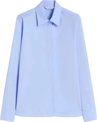 Max Mara Femme, Blouses et Chemises, Bleu, Taille: 40 FR Chemise en popeline de coton
