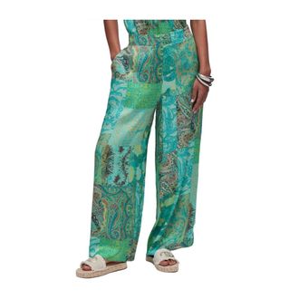 Liu Jo Femme, Pantalons, Vert, Taille: 38 FR Palazzo Pant