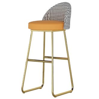 Generic Barhocker mit PU-Lederbezug, hohe Hocker mit R&uuml;ckenlehne und Metallbeinen, Fr&uuml;hst&uuml;cksst&uuml;hle f&uuml;r Bar, Theke, K&uuml;che und gewerbliche Nutzung