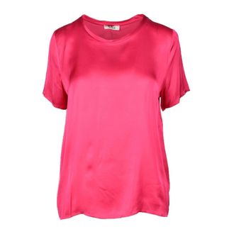 Think Femme, Blouses et Chemises, Rose, Taille: 40 FR Élégante Blouse en Viscose Rayon
