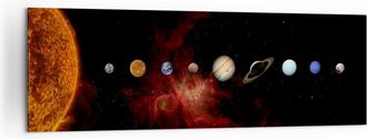 Arttor Panorama Bilder auf Leinwand 160x50cm Leinwandbild Sonnensystem Planeten Kosmos Groß XXL Wanddeko Bild Schlafzimmer Wandbilder Dekoration Wohnzimmer W