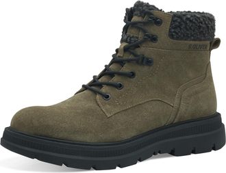 s.Oliver Herren Stiefel zum Schnüren mit Reißverschluss Gefüttert, Grün (Khaki), 41 EU