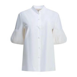 Valentino Hemd mit Falten&auml;rmeln und Stehkragen - - Blouses & Shirts - Damen - Wei&szlig; - M