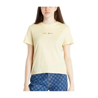 Tommy Hilfiger Logo T-Shirt - - Tops - Damen - Gelb - XS
