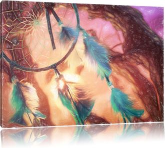 Pixxprint Traumfänger, Größe: 120x80cm, Leinwandbild, fertig gespannt, Wandbild, Dekoration, Kunstdruck, kein Poster