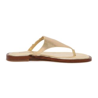 Michael Kors Metallic Leder Zehentrenner-Sandale - - Shoes - Damen - Gelb - 35 EU