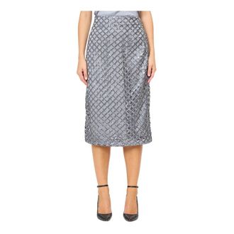Federica Tosi Midi-Rock mit Pailletten und Netz - - Skirts - Damen - Grau - M