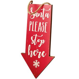 Loberon Dekoboard Saint, Antik-Finish, weihnachtliches Motiv, Weihnachtsdekoration, Weihnachten, MDF, Flachsfasern, antikrot