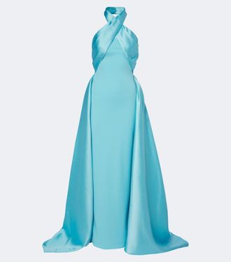 Solace London Robe Rumi aus Cr&ecirc;pe mit Satin