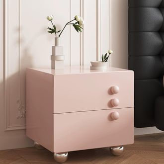 Generic Bauernhaus-Beistelltisch, Beistelltisch Mit Schublade Und Abgerundetem Griff, Kugelf&ouml;Rmige Schrankbeine Aus Edelstahl for Schlafzimmer, Wohnzimmer