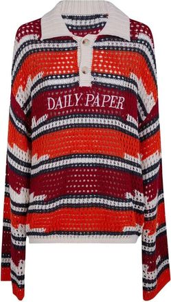 Daily Paper Clothing Kente Stripe Knit Polo
