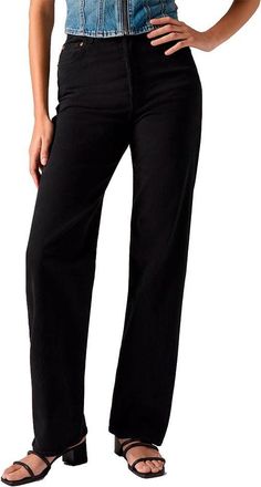 Levi's Womens Ribcage Full Length Denim Jeans, Colour Black Sprout, Size 26 30