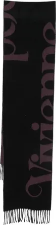 Vivienne Westwood Logo-intarsia Fringed Scarf