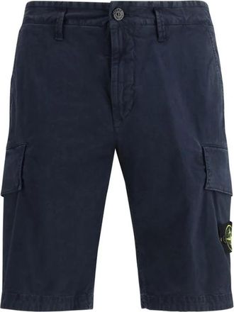 Stone Island Bermuda en coton - Homme - Shorts - Bleu - Taille: W34