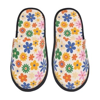 Generic Pantoufle Maison Imprim&eacute; De Fleurs Groovy Chaudes Pantoufles Antid&eacute;rapantes Hiver Chaussures Chaudes Doux Chaussons Maison Pour Salon H&ocirc;tels Maison M