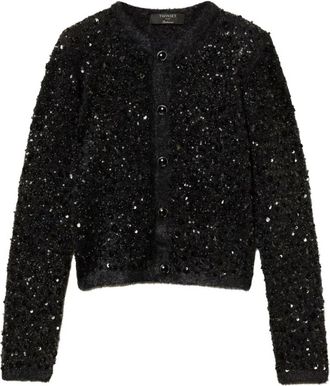 Twinset Bestickte Strickjacke - - Knitwear - Damen - Schwarzk - L