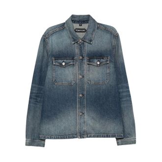 Tom Ford Denim-Hemdjacke mit Kn&ouml;pfen - - Shirts - Herren - Blau - XL