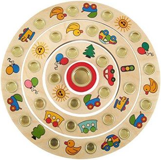 Hess Holzspielzeug 15622 - Geburtstagsring aus Holz für 26 Kerzen, mit Kindermotiven, handgefertigt, Durchmesser ca. 22 cm, als Dekoration für den Geburtst