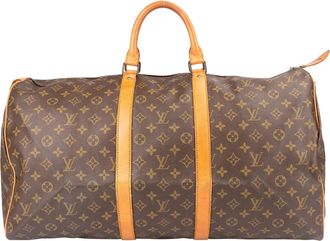 Louis Vuitton Crossbody Bags - Louis Vuitton Canvas Monogram Keepall 55 - Gr. unisize - in Braun - f&uuml;r Damen
