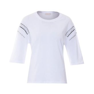 Liu Jo Femme, Tops, Blanc, Taille: 44 FR Stud-details T-shirt