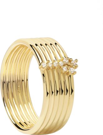 P D PAOLA PdPaola Damen-Damenring 925er Silber Zirkonia 52 Gelbgold 32019937