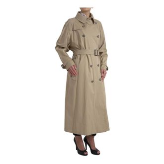 Dolce & Gabbana Khaki Doppelreihiger Trenchcoat - - Coats - Damen - Beige - XL