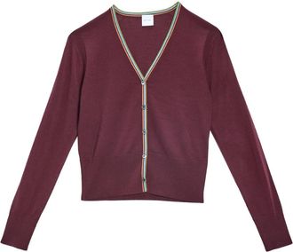Paul Smith Femme, Pulls, Rouge, Taille: 38 FR Cardigan Merinos Extrafine