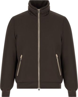 Brunello Cucinelli Detachable Shearling-Lined Hood Down Jacket - Brown