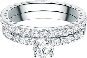 Trilani Ring - Sterling Silber Ring Zirkonia - Gr. 52 - in Silber - f&uuml;r Damen