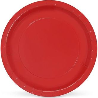 Algon Einwegteller, Größe 20 cm, robust und umweltfreundlich, ideal für Partys, Veranstaltungen und Versammlungen, 10 Stück, Rot